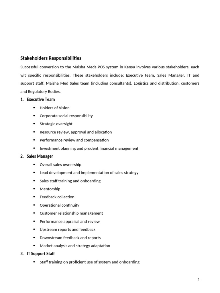 Stakeholder Responsibilities | PDF | Computer Security | Security