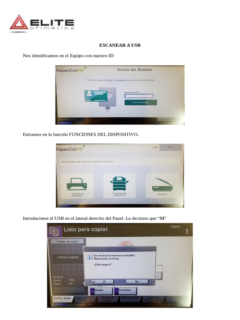 Guía Rápida: Escanear a USB | PDF