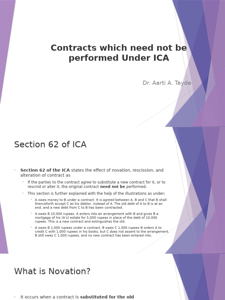 Contracts Which Need Not Be Performed Under ICA | PDF | Debt | Consent