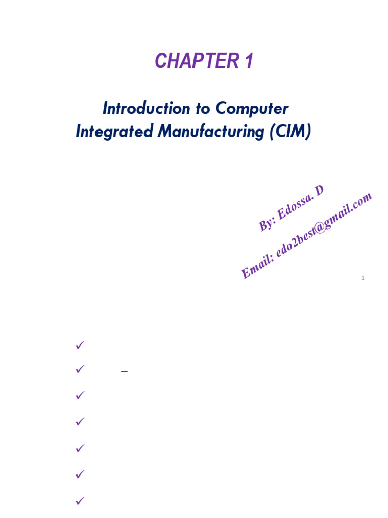 Introduction To Computer Integrated Manufacturing | PDF | Automation | Computer Hardware