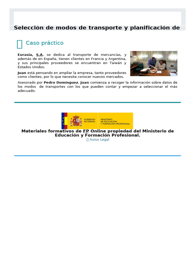 Selección de Modos de Transporte Internacional | PDF | Transporte ...