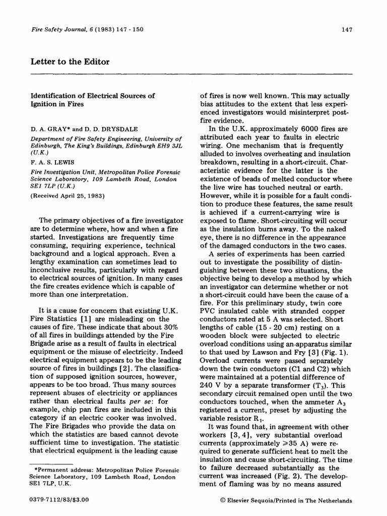 Identification of Electrical Sources of Ignition in Fires | PDF | Fuse ...