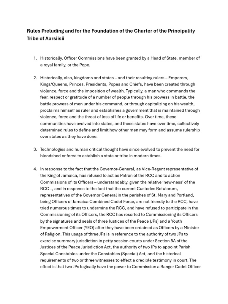 Rules Preluding and For The Foundation of The Charter of The ...