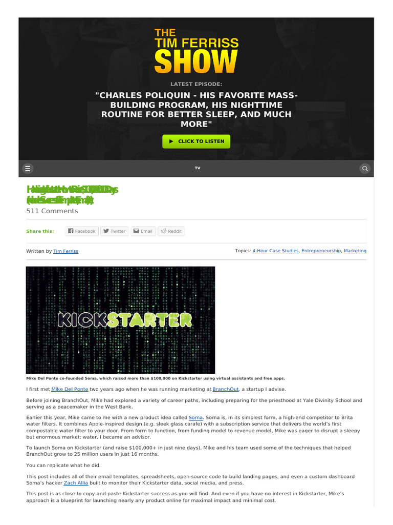 Crowdfunding Hacking Kickstarter | PDF | Facebook | Kickstarter