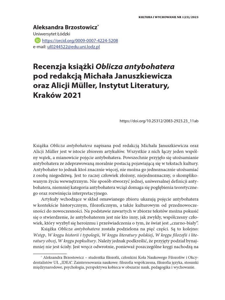 Recenzja Książki I Oblicza Antyboha | PDF