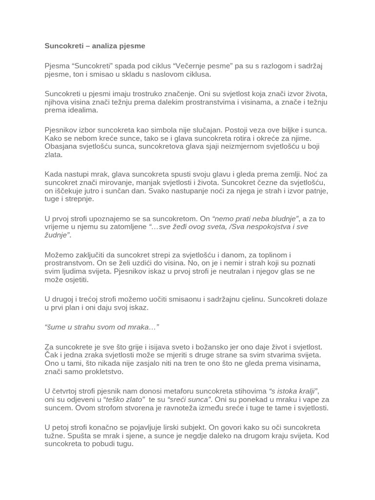 Suncokreti | PDF