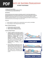 Patient Positioning Cheat Sheet & Complete Guide For 2023 | PDF ...