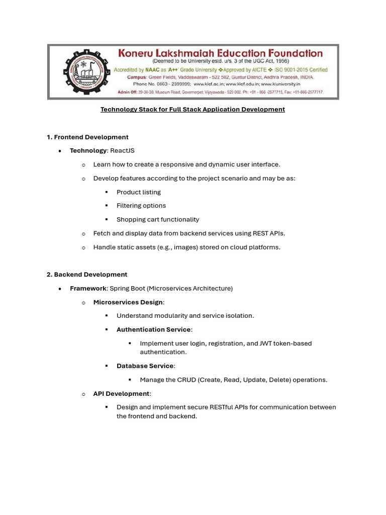 Technology Stack For FSAD | PDF | Databases | Cloud Computing