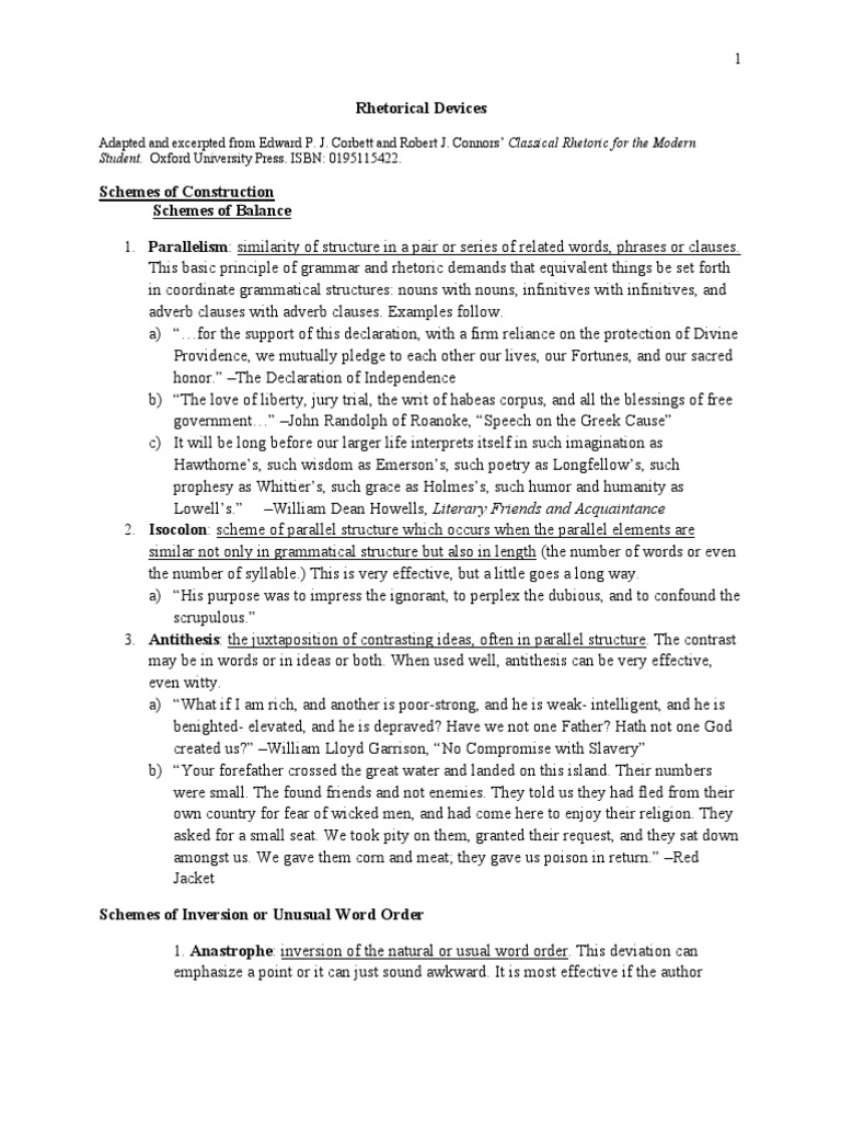 A Comprehensive Overview of Rhetorical Devices and Schemes of ...