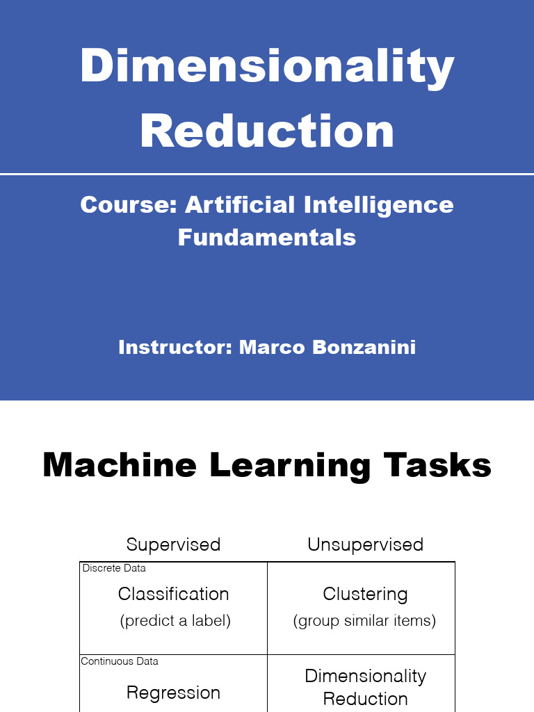 03 Dimensionality Reduction | PDF | Principal Component Analysis | Machine Learning
