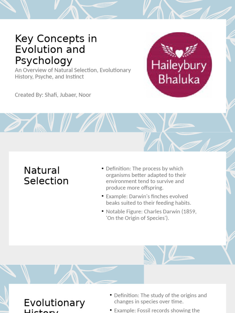 Key Concepts in Evolution and Psychology 1 | PDF