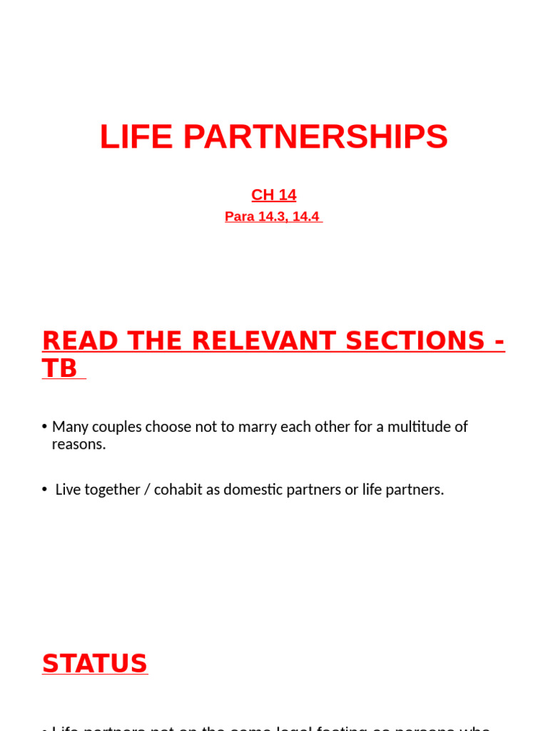 Life Partnerships | PDF | Civil Union | Marriage