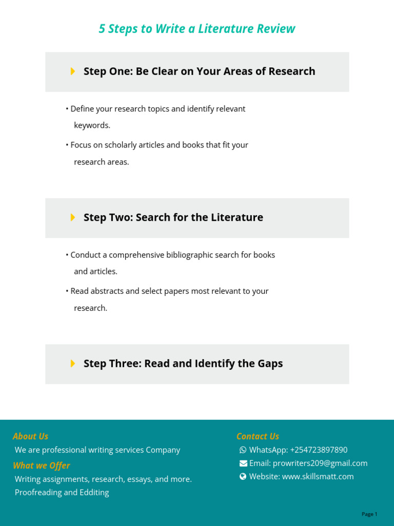 5 Steps To Write A Literature Review | PDF