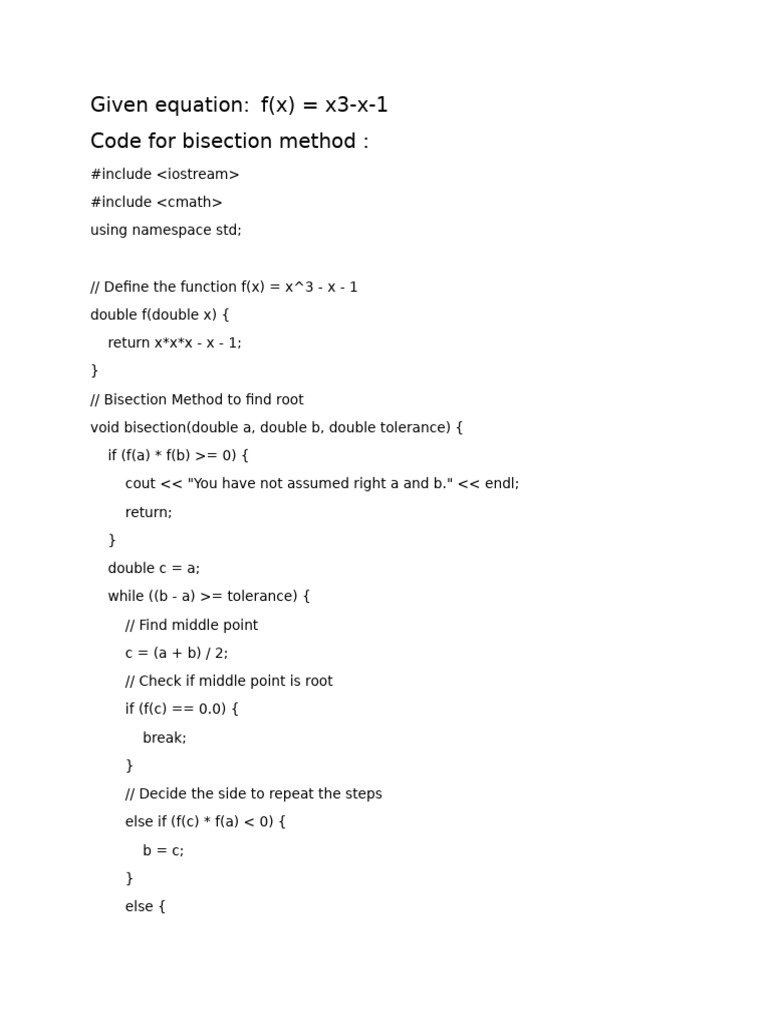 Math Bisection Method | PDF