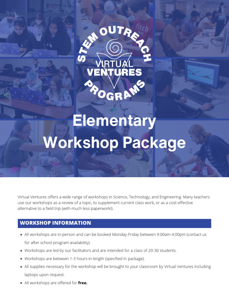 2024 25 Elementary Workshops Package | PDF | Science, Technology, Engineering, And Mathematics ...