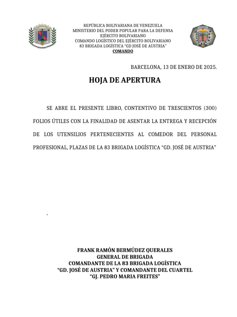 Hoja De Apertura Pdf