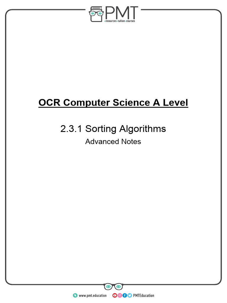 2.3.3. Sorting Algorithms | PDF | Theoretical Computer Science | Algorithms