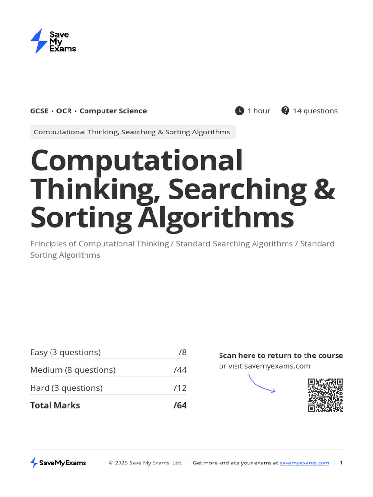 Computational Thinking Searching And Sorting Algorithms