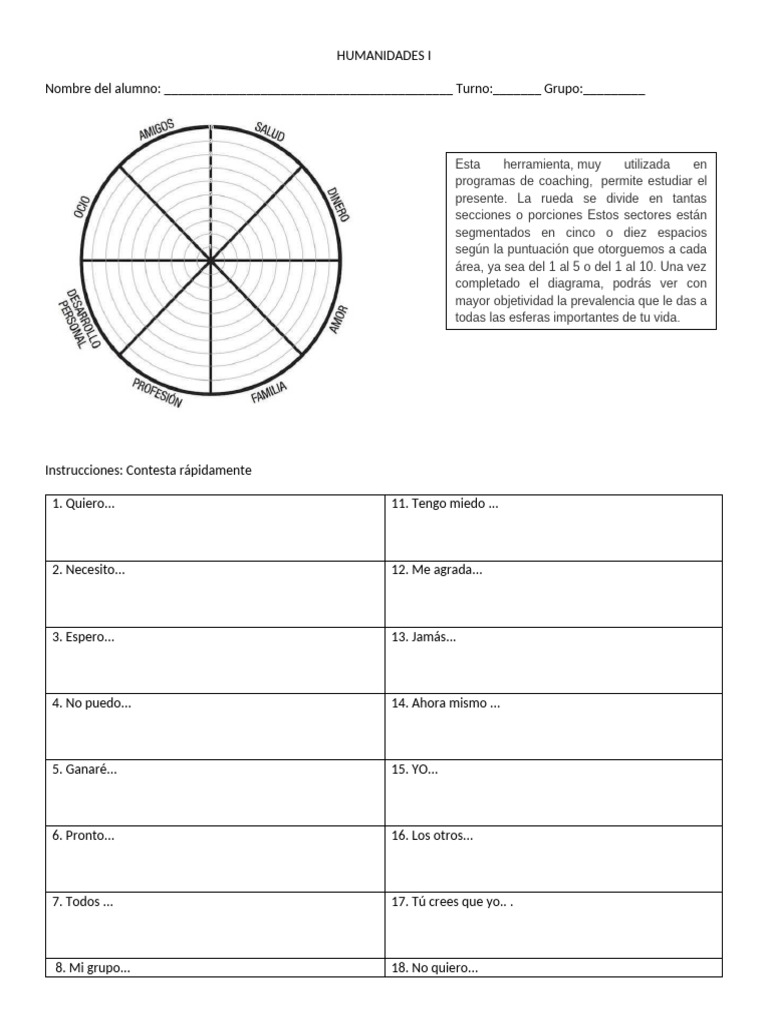 Actividades de Autoconocimiento | PDF
