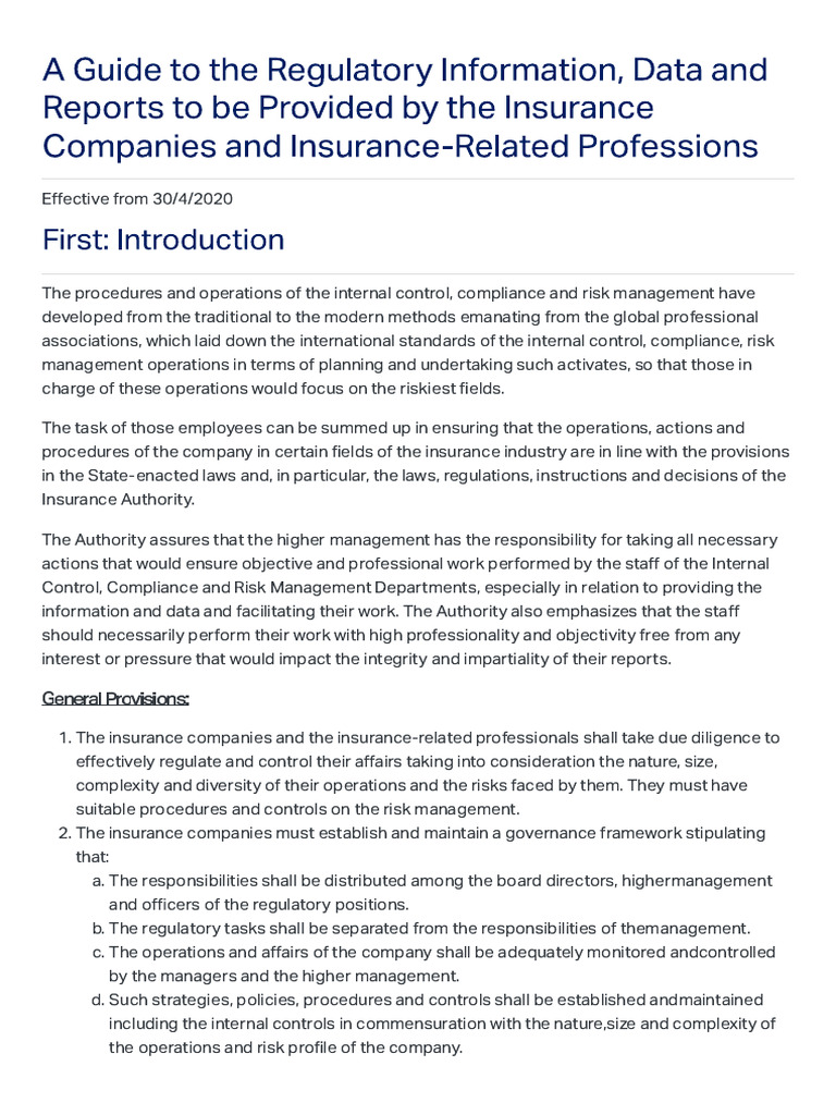 A Guide To The Regulatory Information, .. | PDF