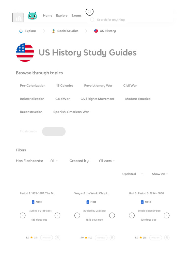 US History Study Guides and Notes | PDF | Qualifications