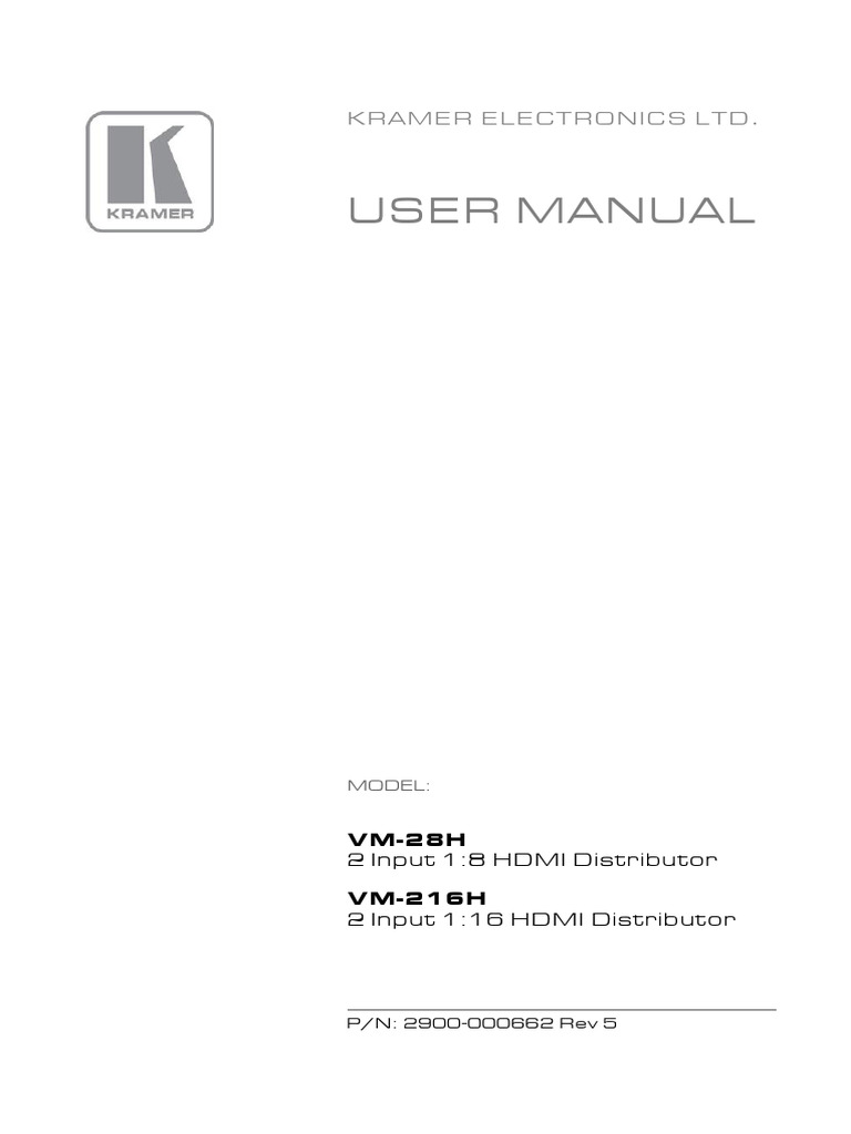 vm-28h - vm-216h - user manual | PDF | Hdmi | Power Supply