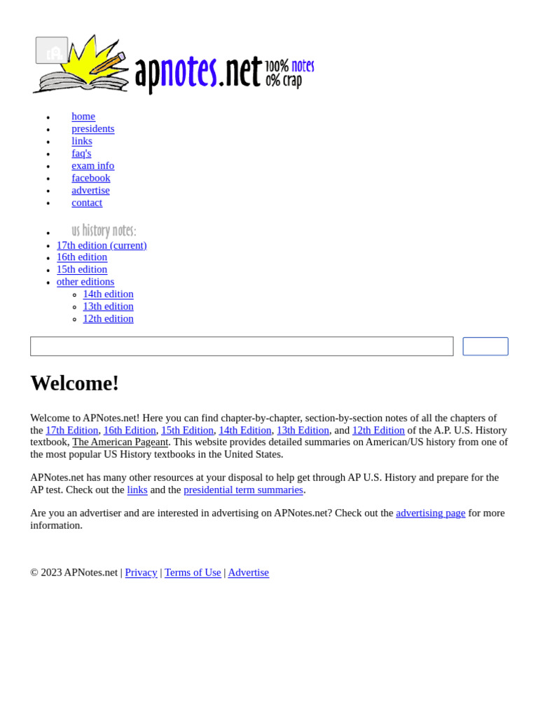 US History Notes, Guides, Practice Tests | PDF | The United States ...