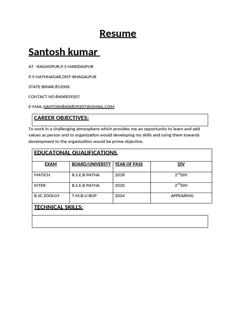 Resume Santosh | PDF