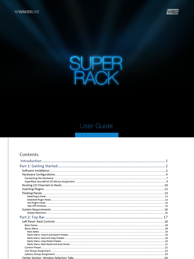 SuperRack SoundGrid User Guide | PDF | Installation (Computer Programs) | Input/Output