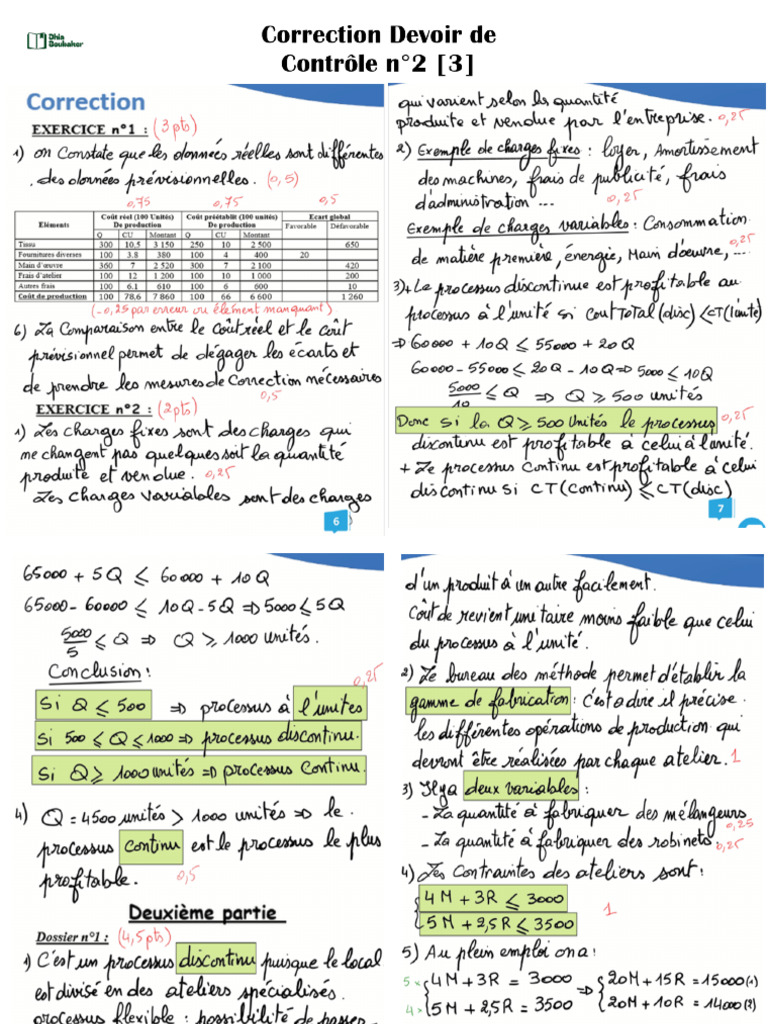 Correction - Devoir Controle n°2 [3] | PDF