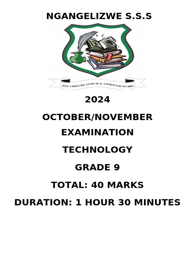 NGANGELIZWE Tech G9 Exam | PDF | Resistor | Switch