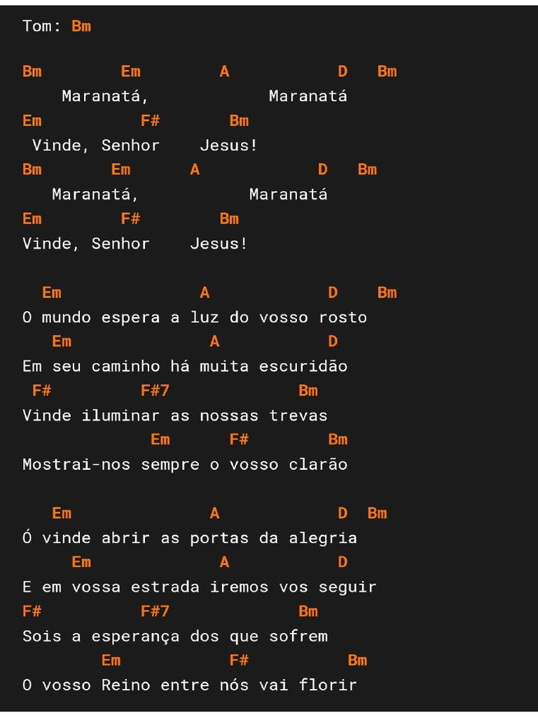 Maranatá, Vinde Senhor Jesus | PDF