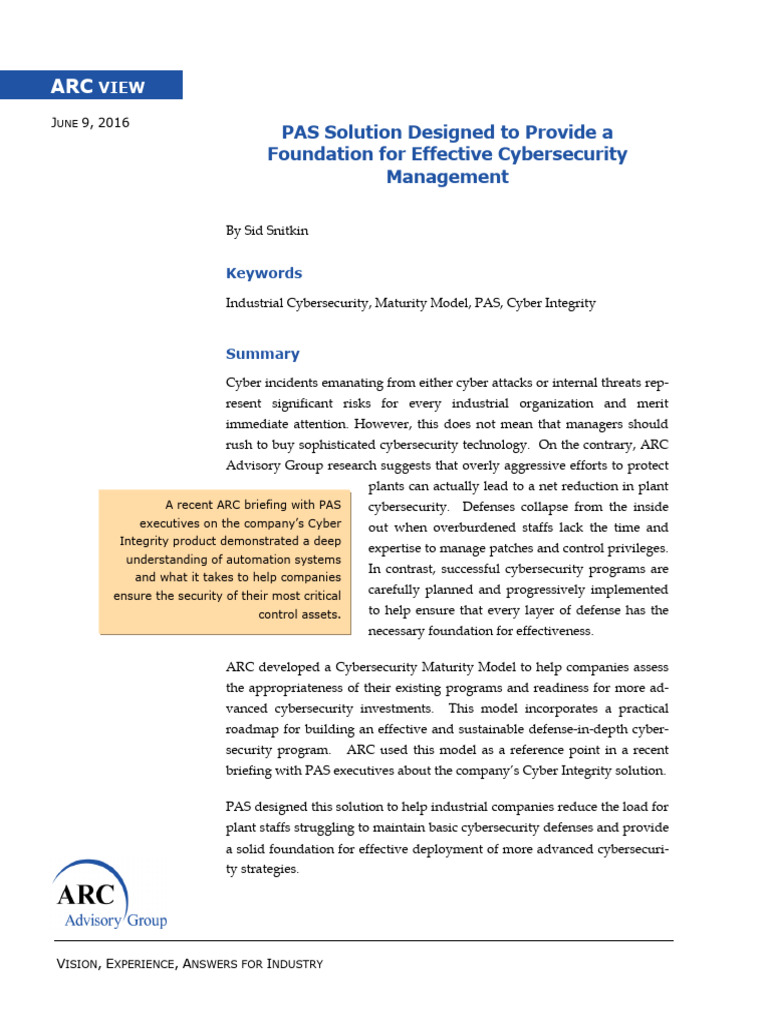 PAS-Cyber-Integrity-ARCview-Final-R1 | PDF | Computer Security | Security