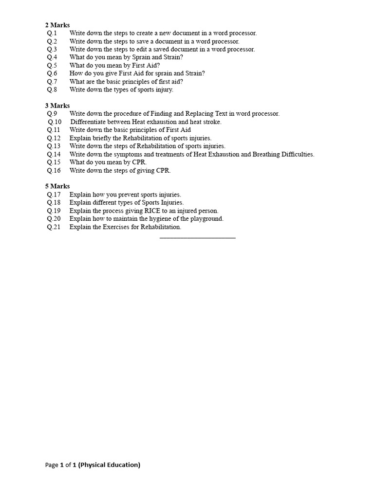Important Questions XI PT 2 | PDF