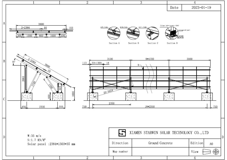Drawing of 25MWp Ground Concrete Projects | PDF