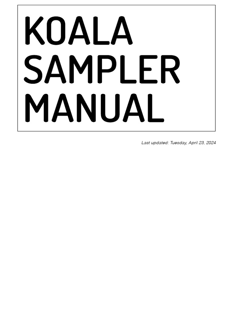 koala-sampler-manual | PDF | Scale (Music) | Equalization (Audio)