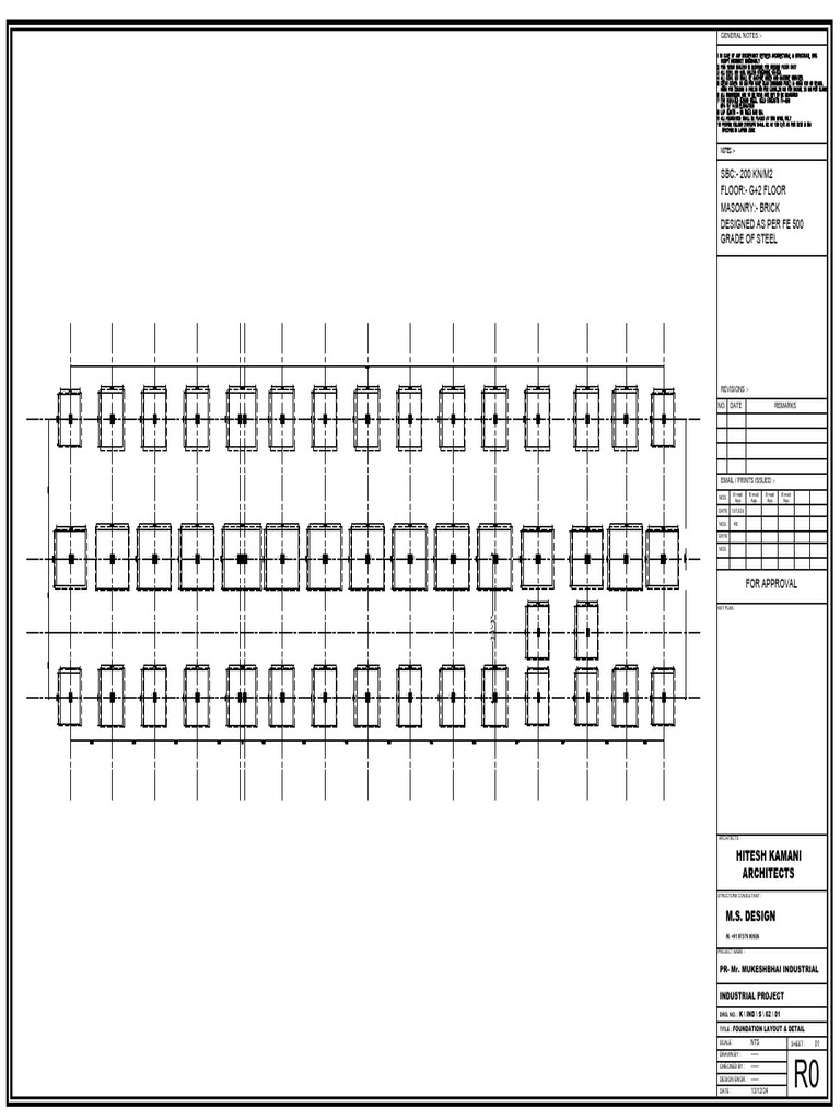 S-62!0!1-r0 Foundation Layout and Detail For Approval Shed at Naroda ...