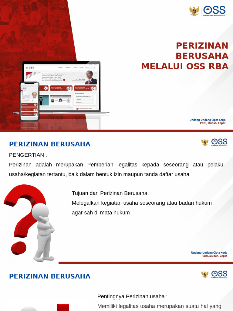 Panduan Perizinan Usaha OSS RBA | PDF
