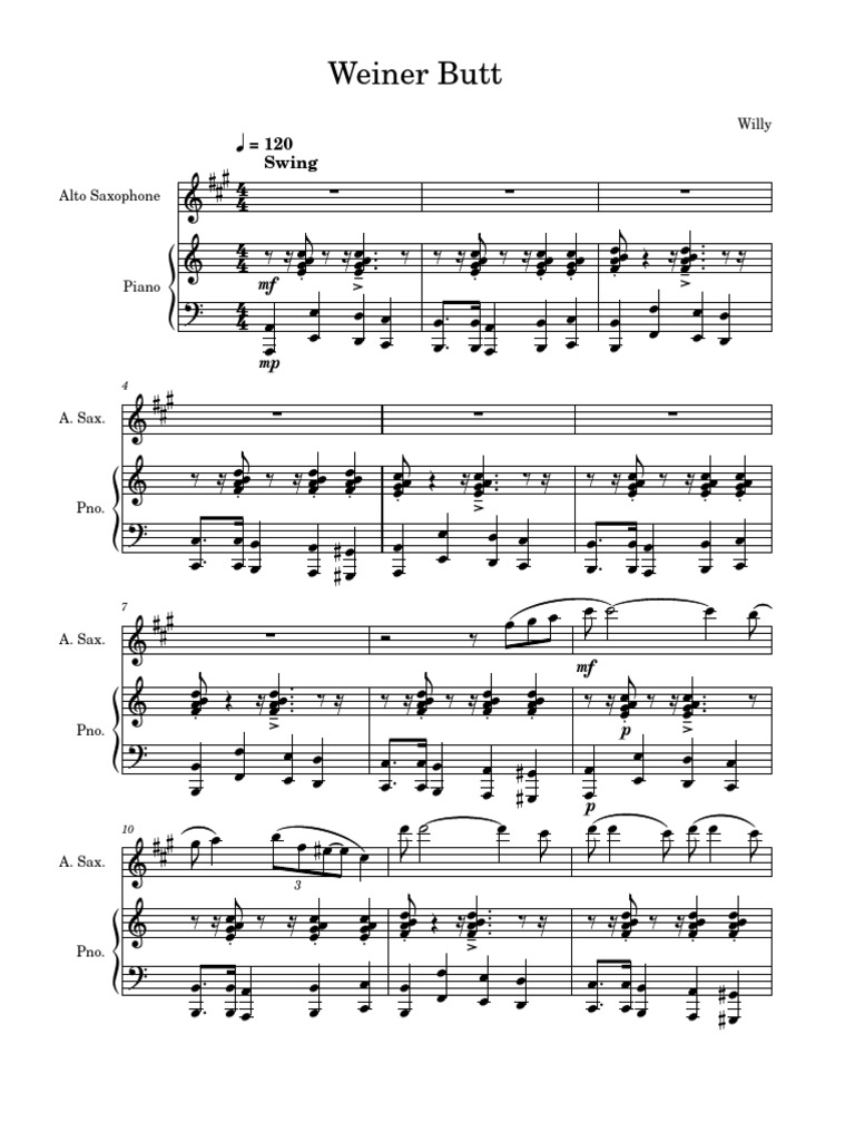 Weiner Butt | PDF | Saxophone | Woodwind Instruments