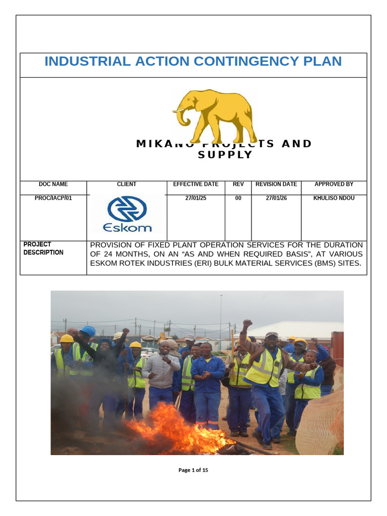 Industrial Action Contingency Plan | PDF | Strike Action | Employment