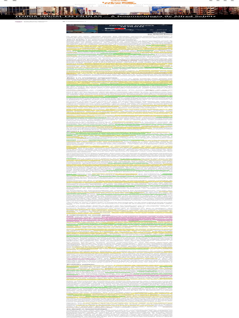 A Teoria Social e A Fenomenologia de Alfred Schütz | PDF ...