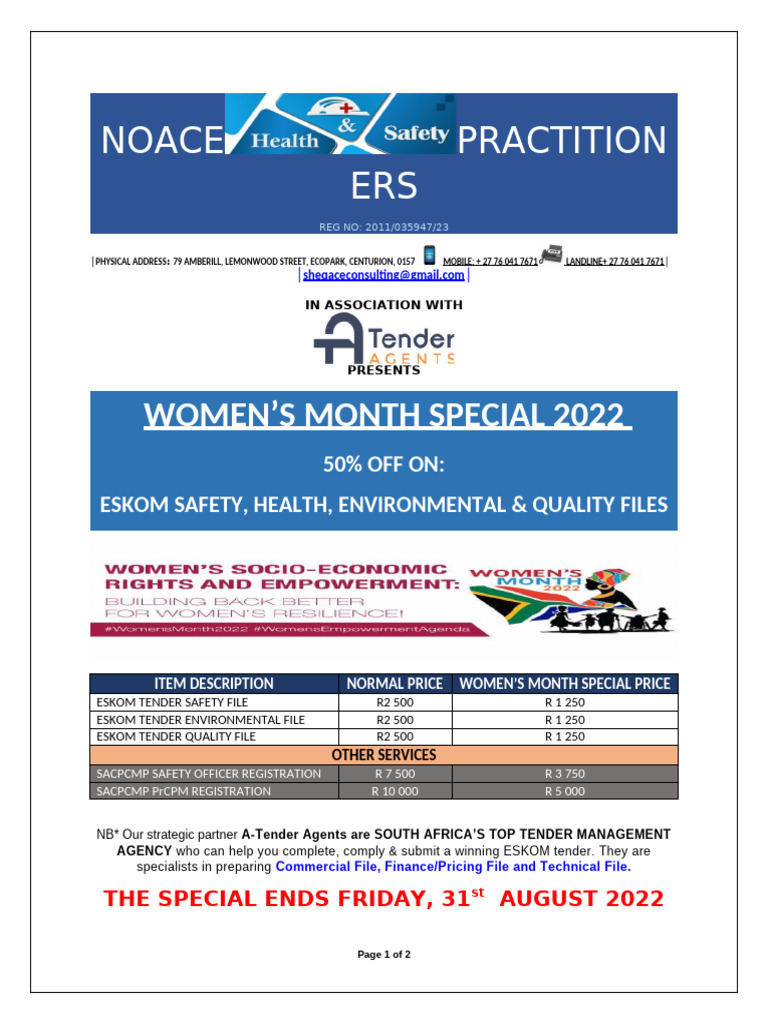 Women's Month Special - Eskom Sheq Files | PDF