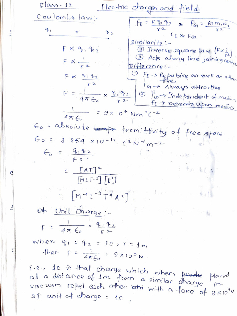 Electric Charge and Field Concepts | PDF | Dipole | Metrology
