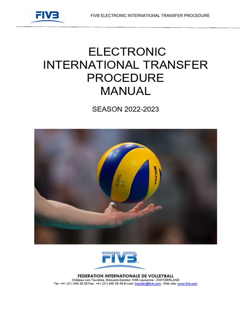 FIVB Electronic Transfer Procedure Manual | PDF | Receipt