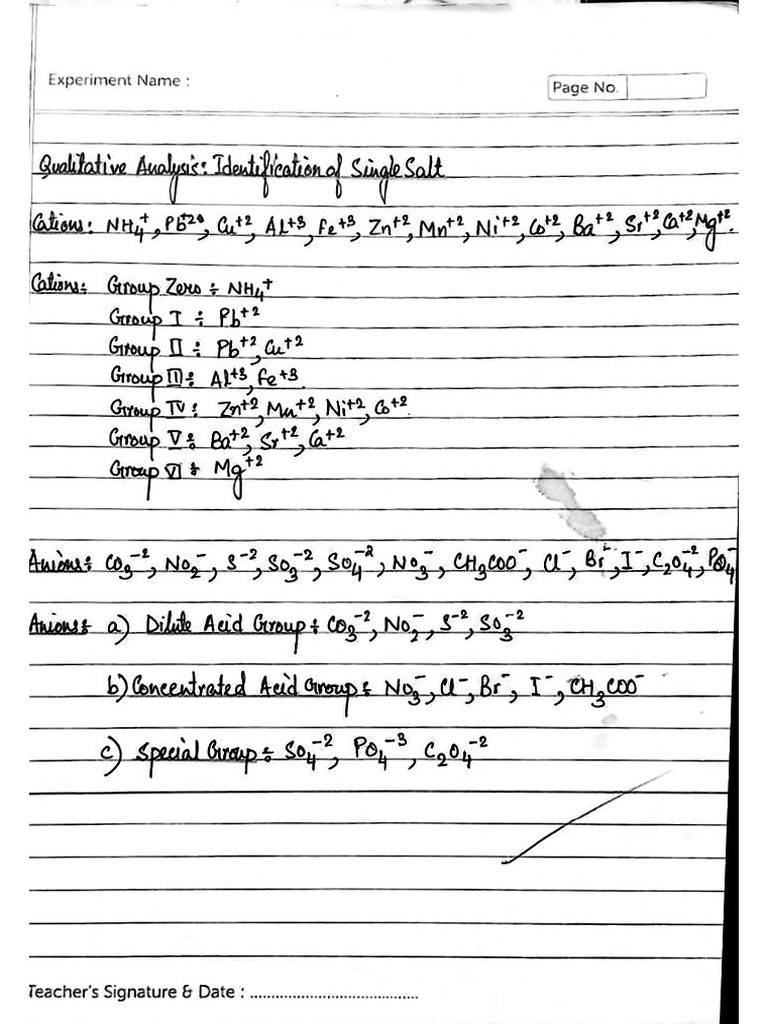 Chemistry Practical | PDF
