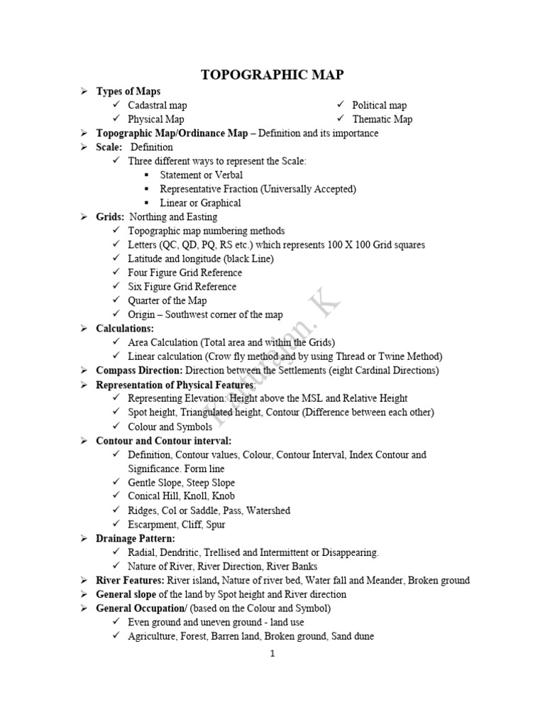 TOPOGRAPHIC MAP_Teaching Points | PDF | Contour Line | Topography