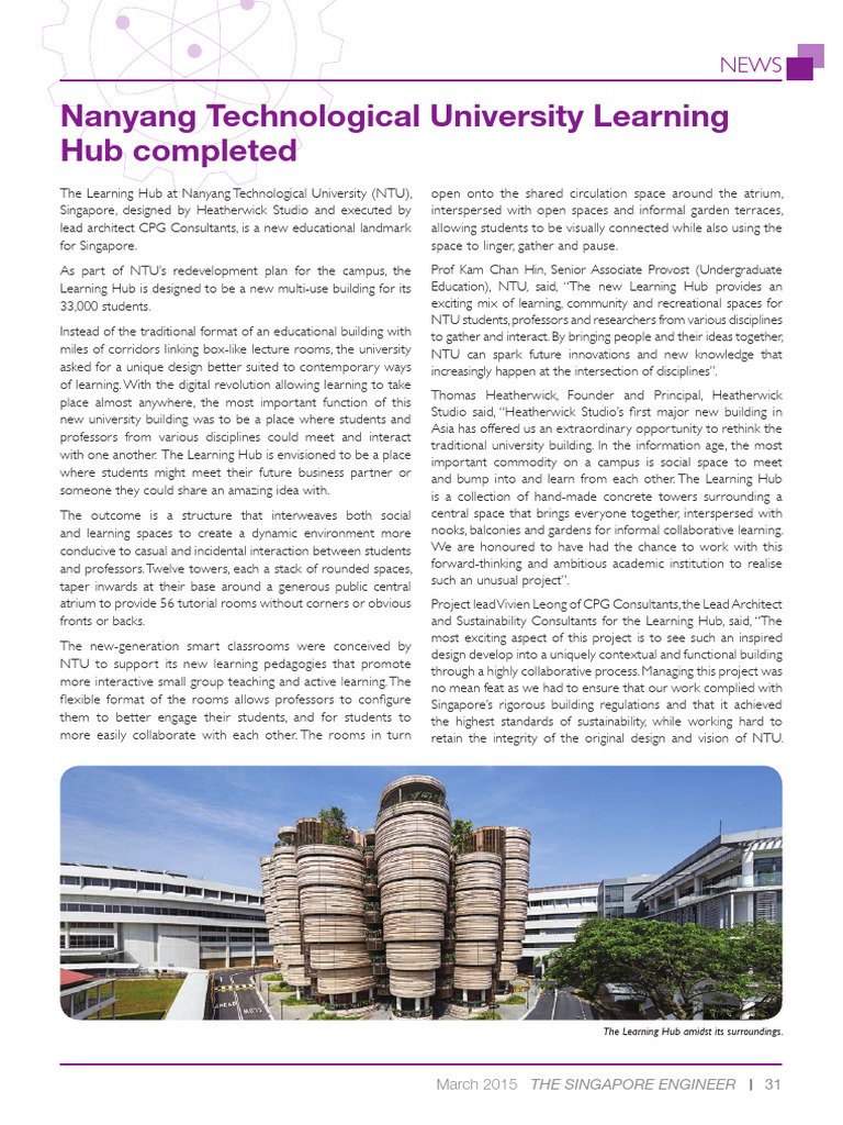 NTU Learning Hub: Innovative Design in Singapore | PDF