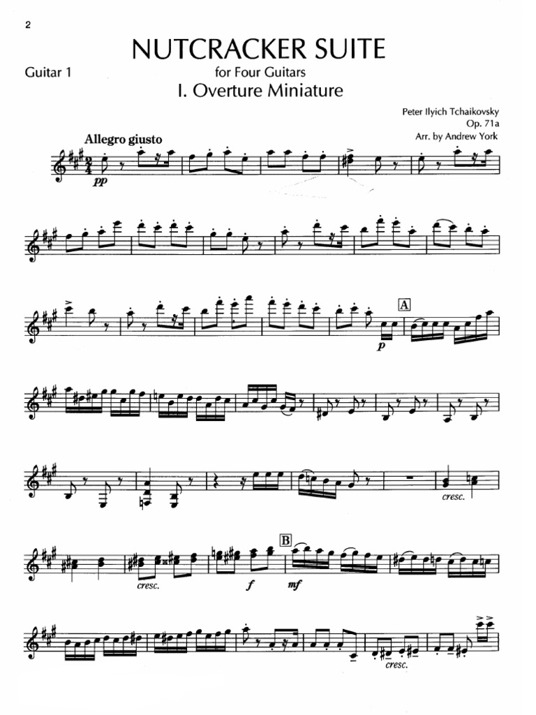 Nutcracker and Waltz of The Flowers Guitar 1 | PDF