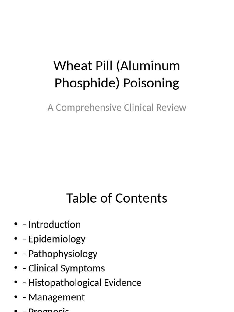 Wheat Pill Poisoning: Management Guide | PDF | Clinical Medicine ...