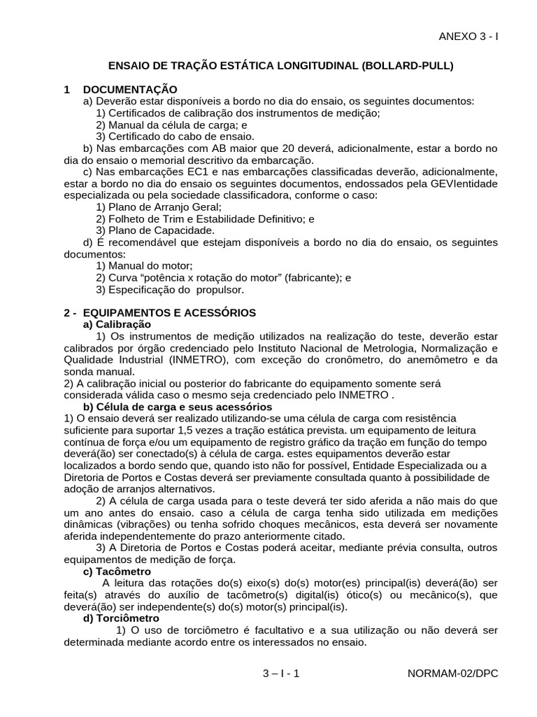 Anexo 3-I Bollard Pull | PDF | Motores | Metrologia
